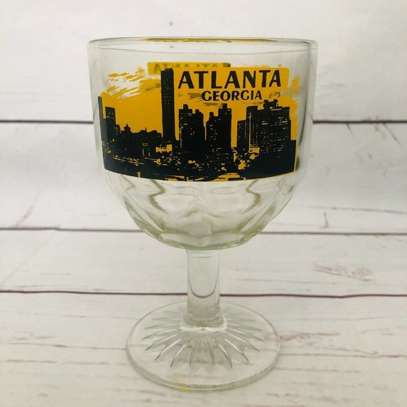 Vintage | Dining | Vintage Atl Atlanta Georgia Ga Yellow Black Skyline ...